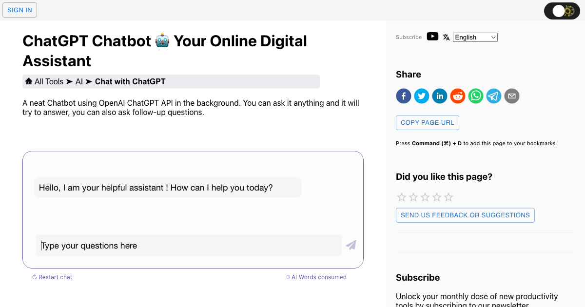 ChatGPT Chatbot Online