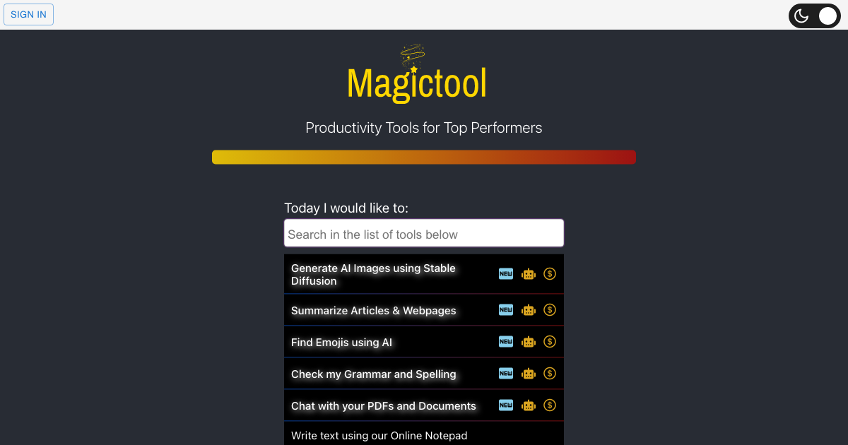 Magic Tool AI - Free Online Tools Magic Tool AI - Free Online Tools